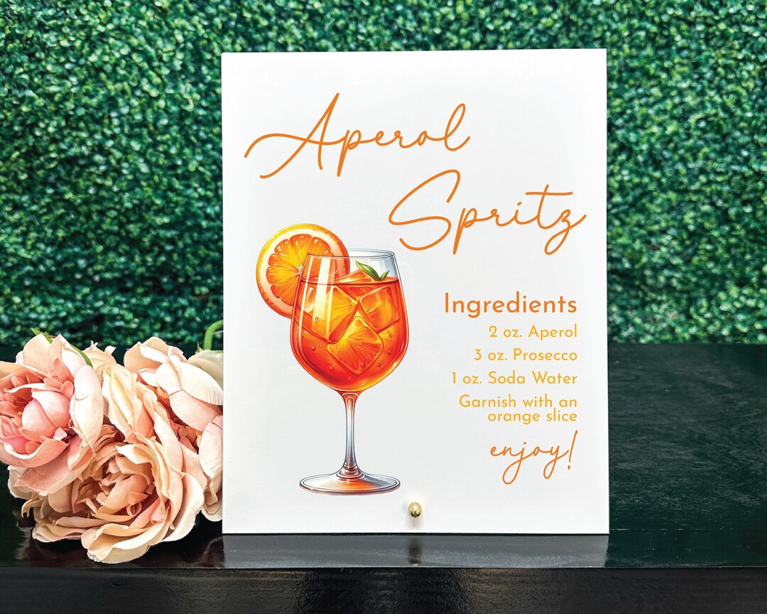 Aperol Spritz Acrylic Sign, Aperol Spritz Sign, Aperol Spritz Bridal ...