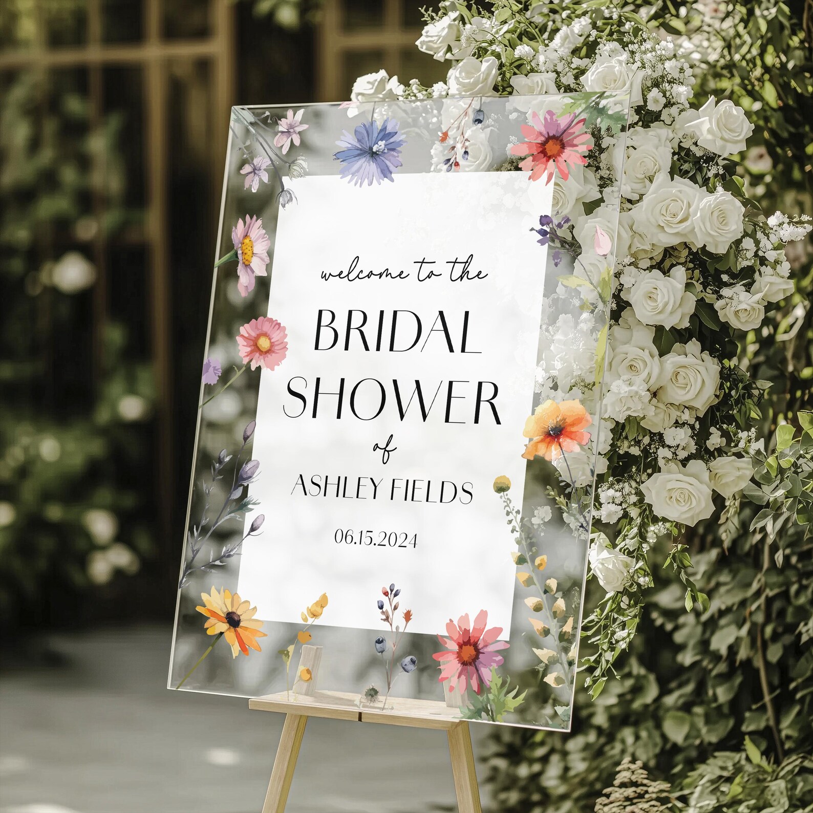 Wildflower Bridal Shower Acrylic Sign, Acrylic Bridal Shower Welcome ...