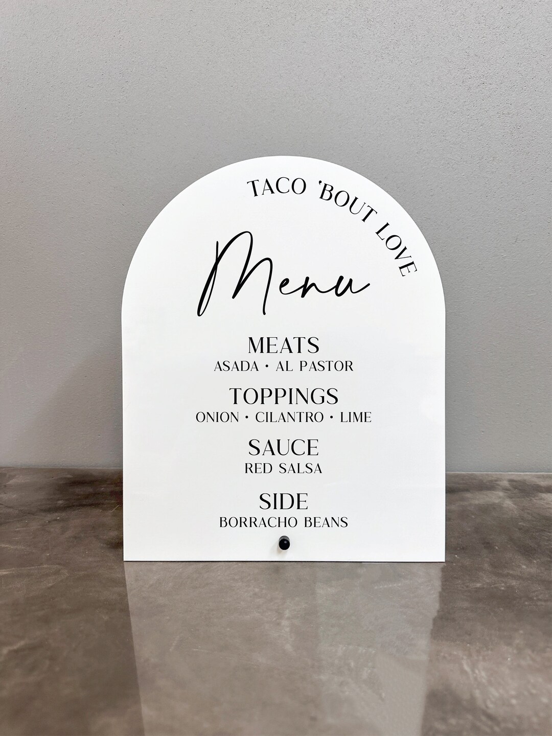 Taco 'bout Love Acrylic Sign, Taco Bar Acrylic Sign, Taco Menu Sign ...