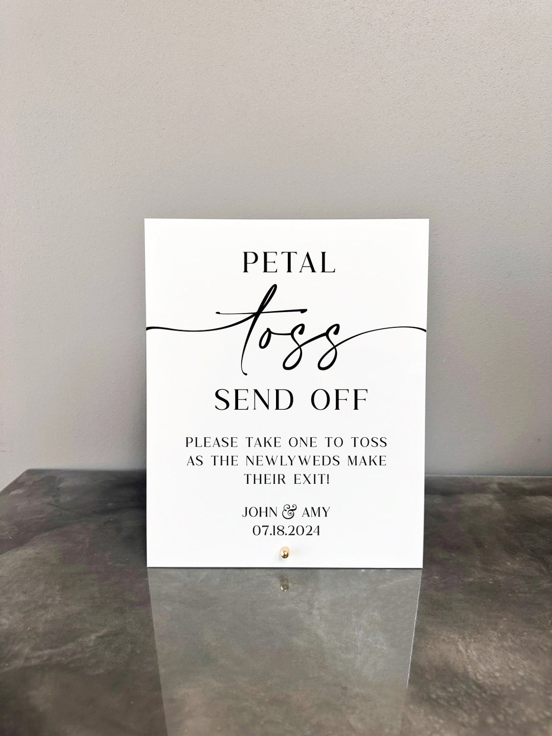 Petal Toss Send off Acrylic Sign, Petal Toss Send off Sign, Petal Toss ...