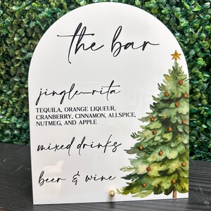 Christmas Acrylic Bar Sign, Christmas Drink Menu Sign, Christmas Drink ...