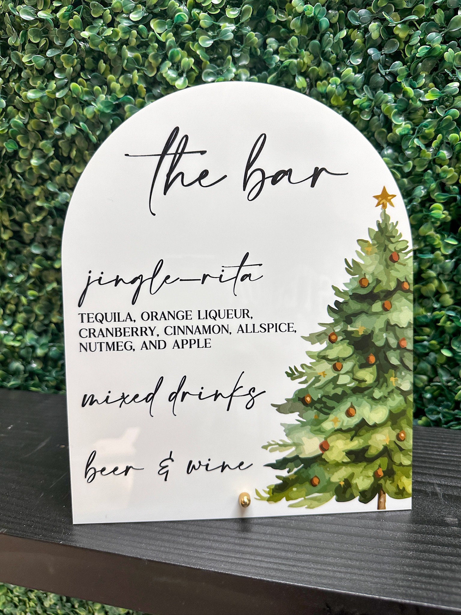 Christmas Acrylic Bar Sign, Christmas Drink Menu Sign, Christmas Drink ...
