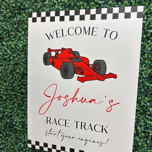 Race Car Acrylic Welcome Sign | Race Car Welcome Sign | Race Car Party ...