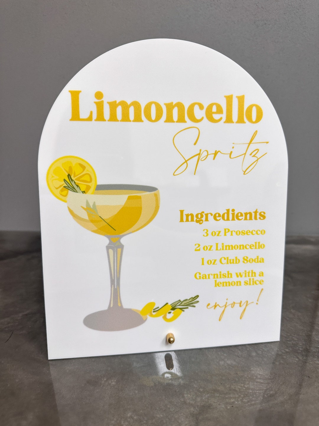 Limoncello Spritz Acrylic Sign | Limoncellospritz Sign | Limoncello ...