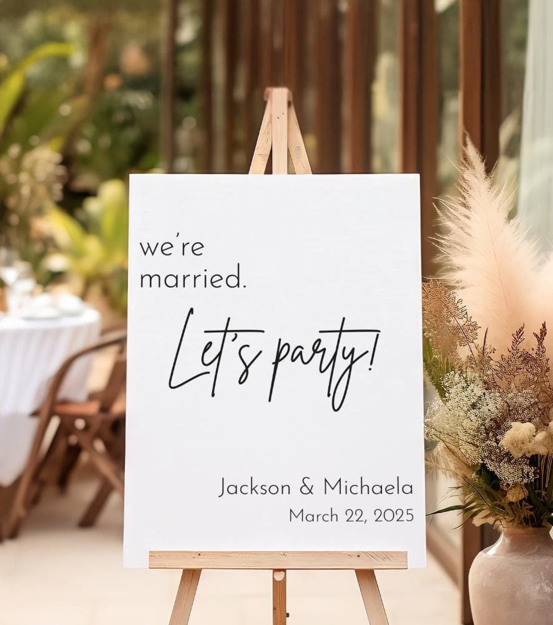 We're Married Let's Party Acrylic Sign, We're Married Let's Party Sign ...