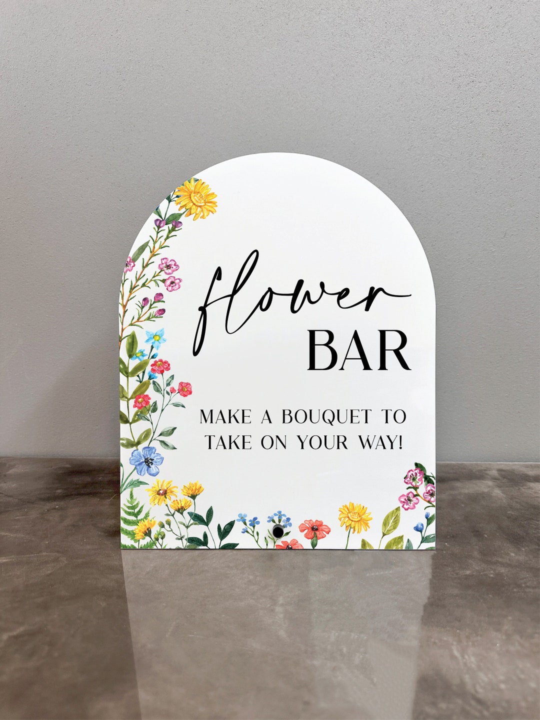 Flower Bar Acrylic Sign,flower Bar Sign, Flower Bar Arch Sign ...