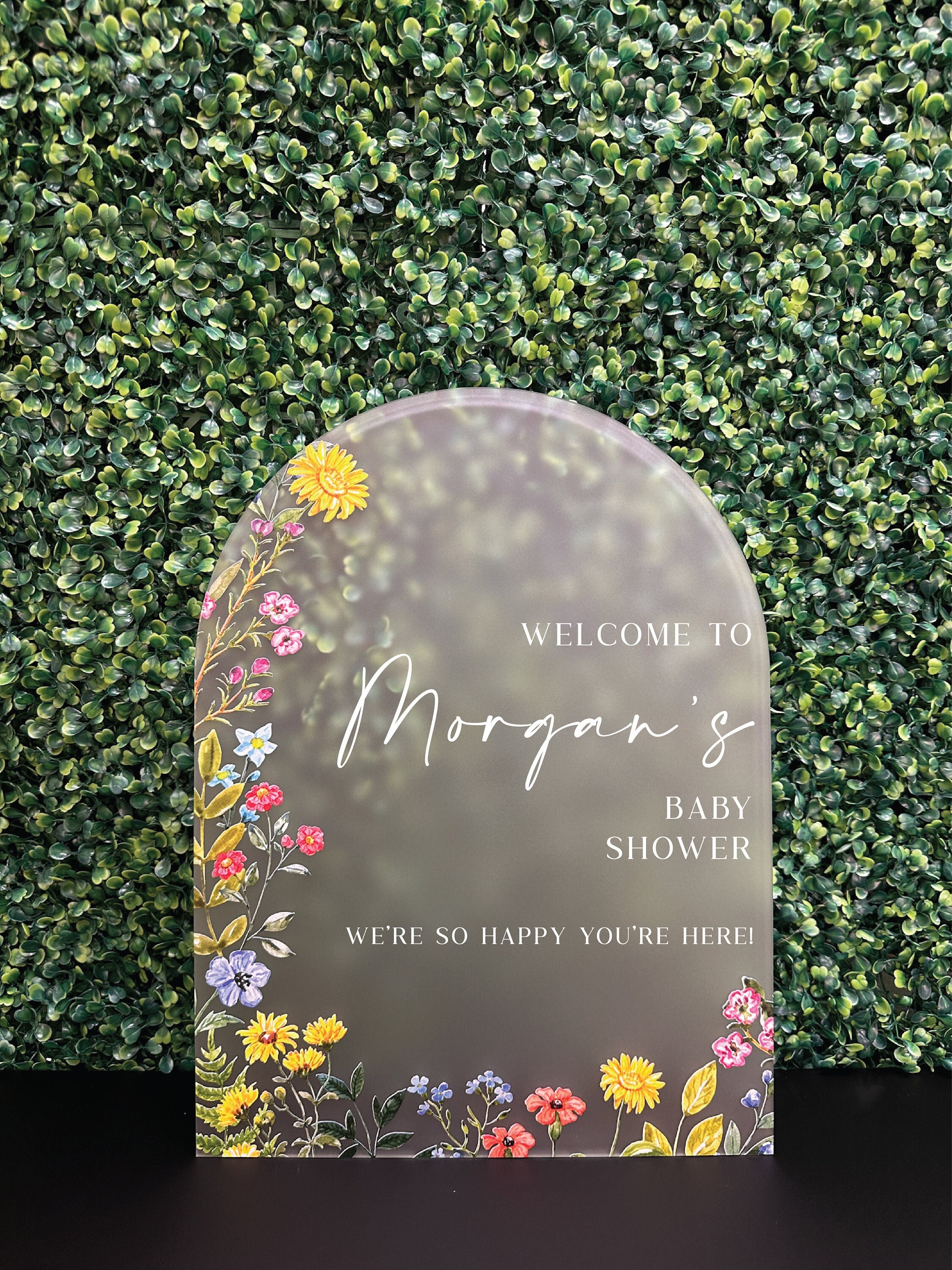 Wildflower Baby Shower Acrylic Sign, Wildflower Baby Shower Welcome ...
