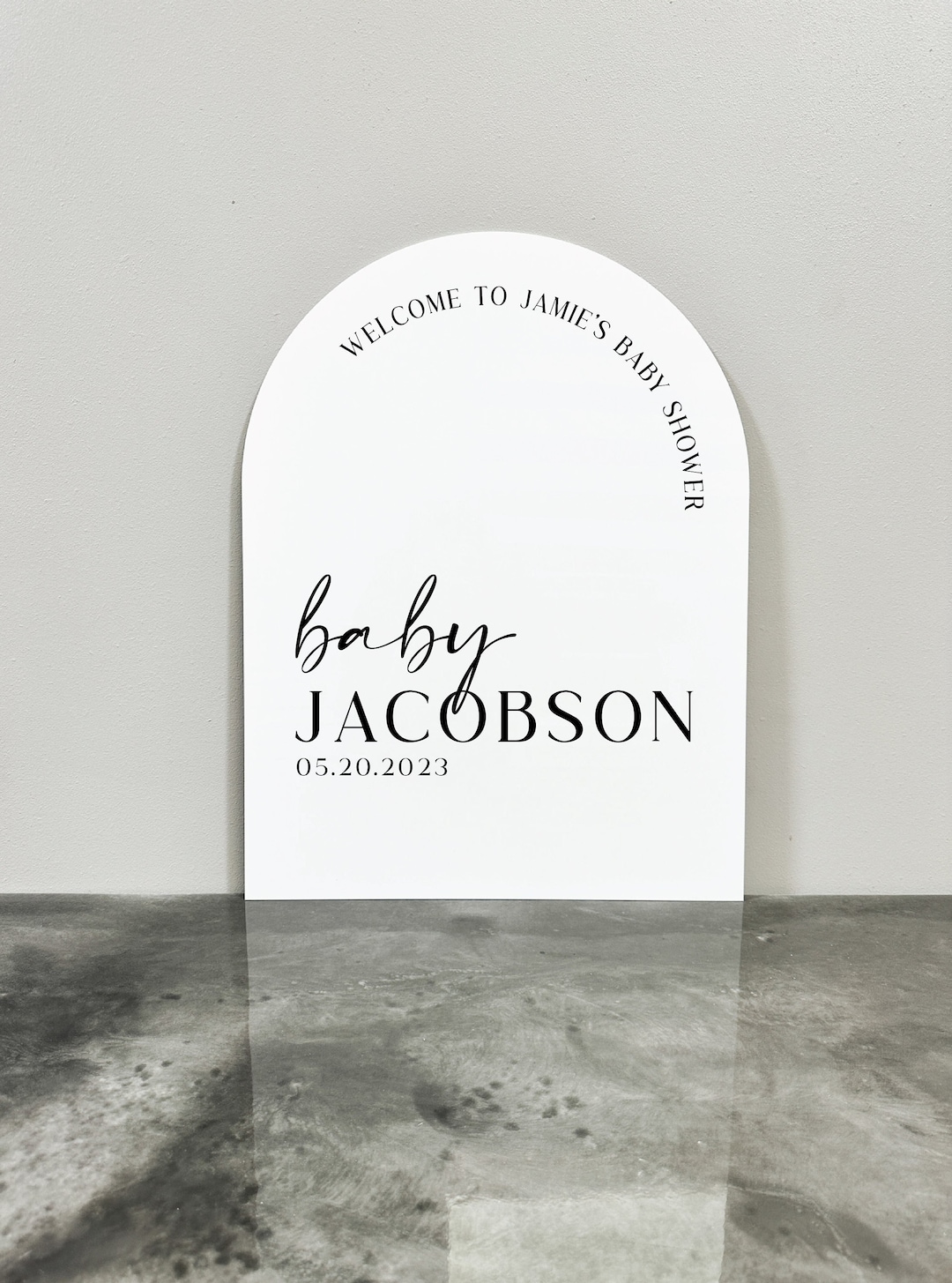 Baby Shower Acrylic Welcome Sign, Baby Shower Welcome Sign, Arch Baby ...