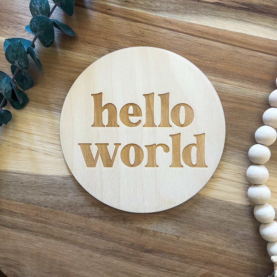 Hello World Birth Announcement Sign Baby Announcement Sign - Etsy Australia