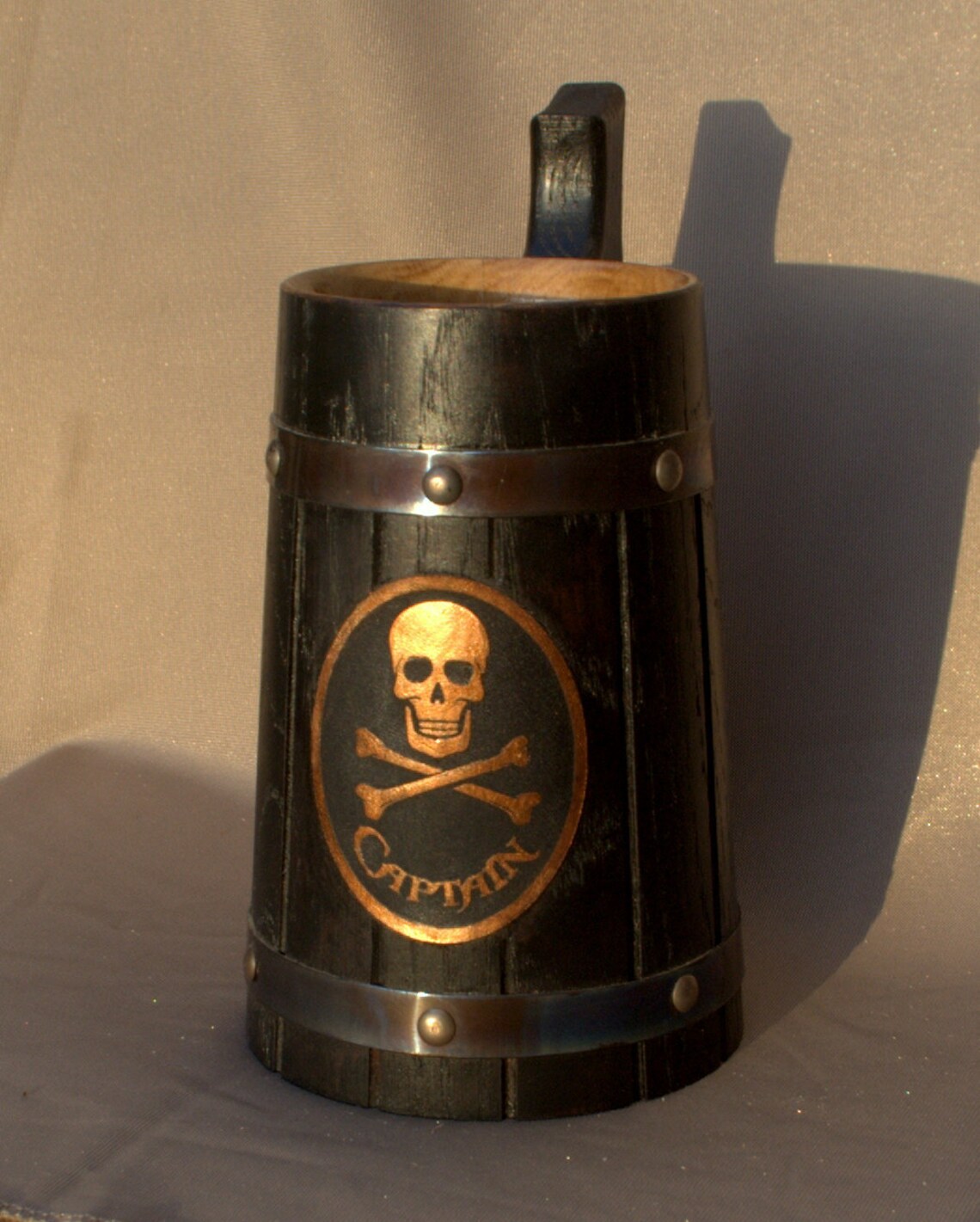 Pirate Skull Groomsman Gift Mug Wooden Beer Mug 07 L 23oz - Etsy