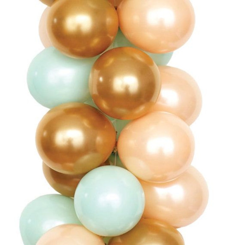 BEST Mix of 20 BALLOONS Gold Mint Coral Birthday Balloons | Etsy