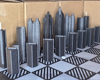 Skyscraper Chess Set // 3D Printed // Custom Building Chess Pieces - Etsy