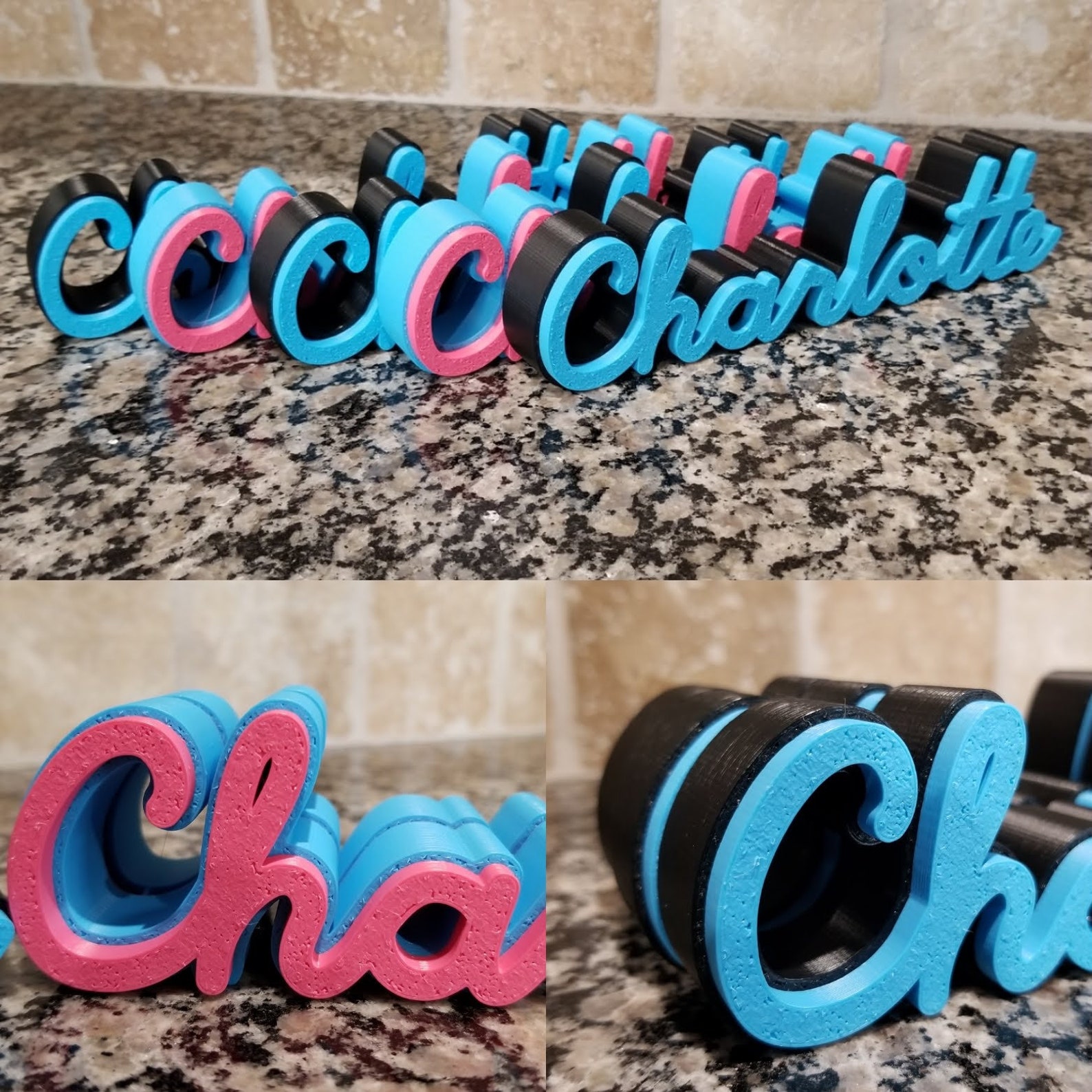 Charlotte North Carolina Cursive Text Sign 3D Print - Etsy