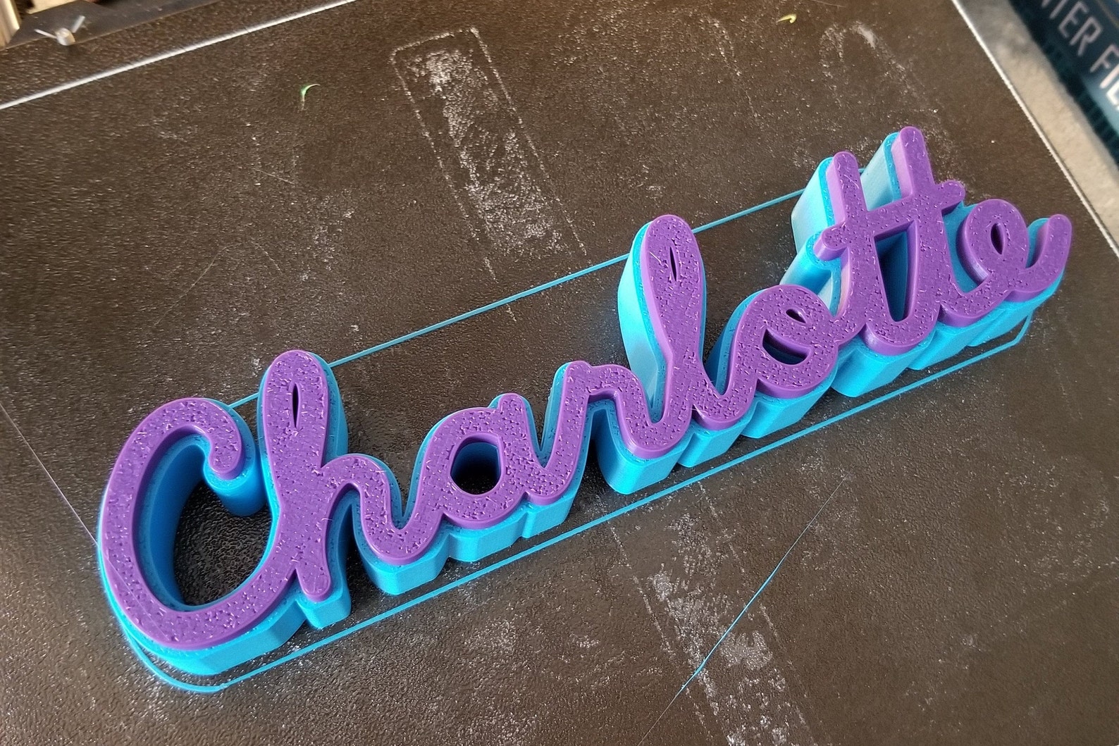 Charlotte North Carolina Cursive Text Sign 3D Print - Etsy