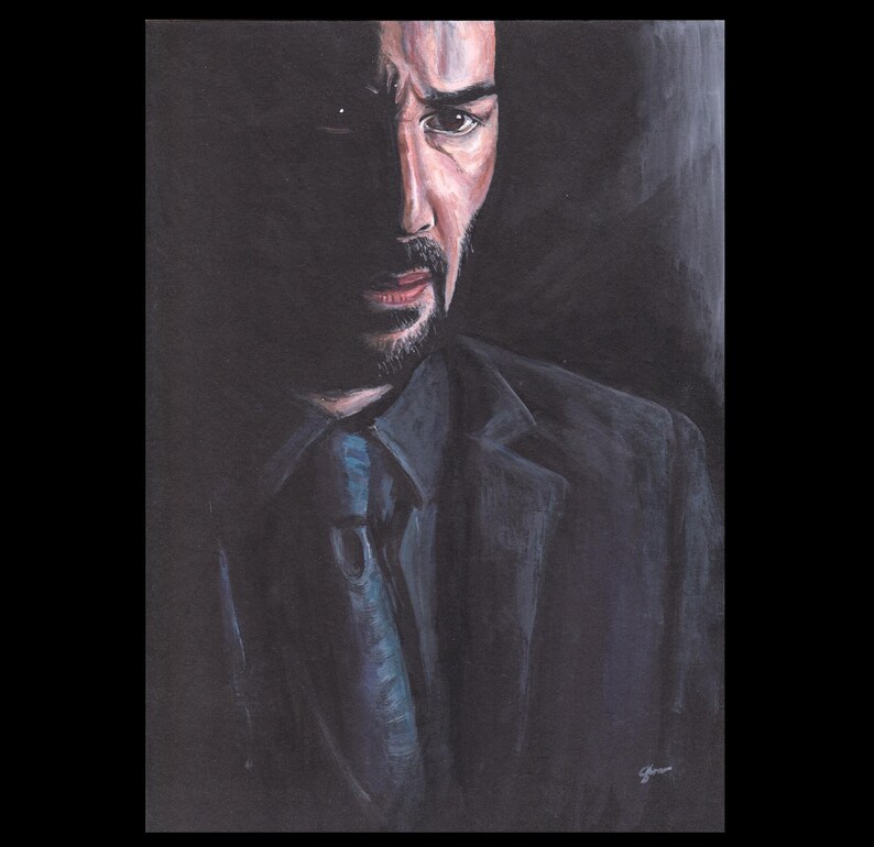 Keanu Reeves Original Art A4 Portrait Painting of the Actor - Etsy