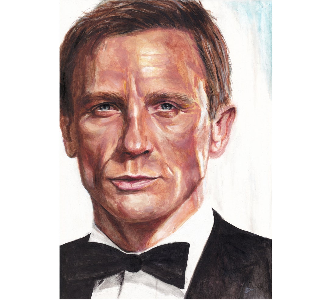James Bond Original Art - Portrait Painting of Daniel Craig as 007 - Etsy