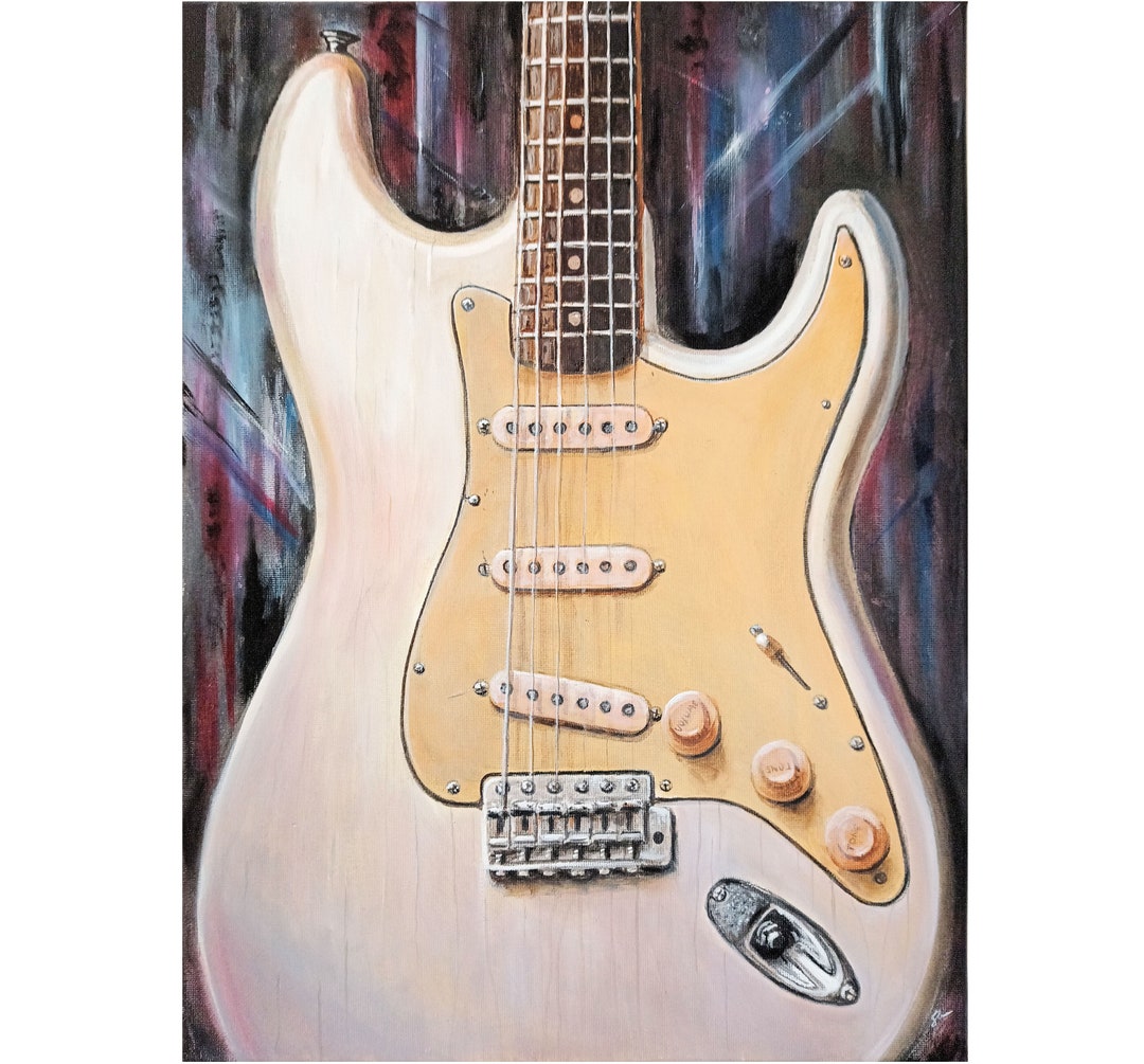 Fender Stratocaster Painting Original Guitar Art - Etsy