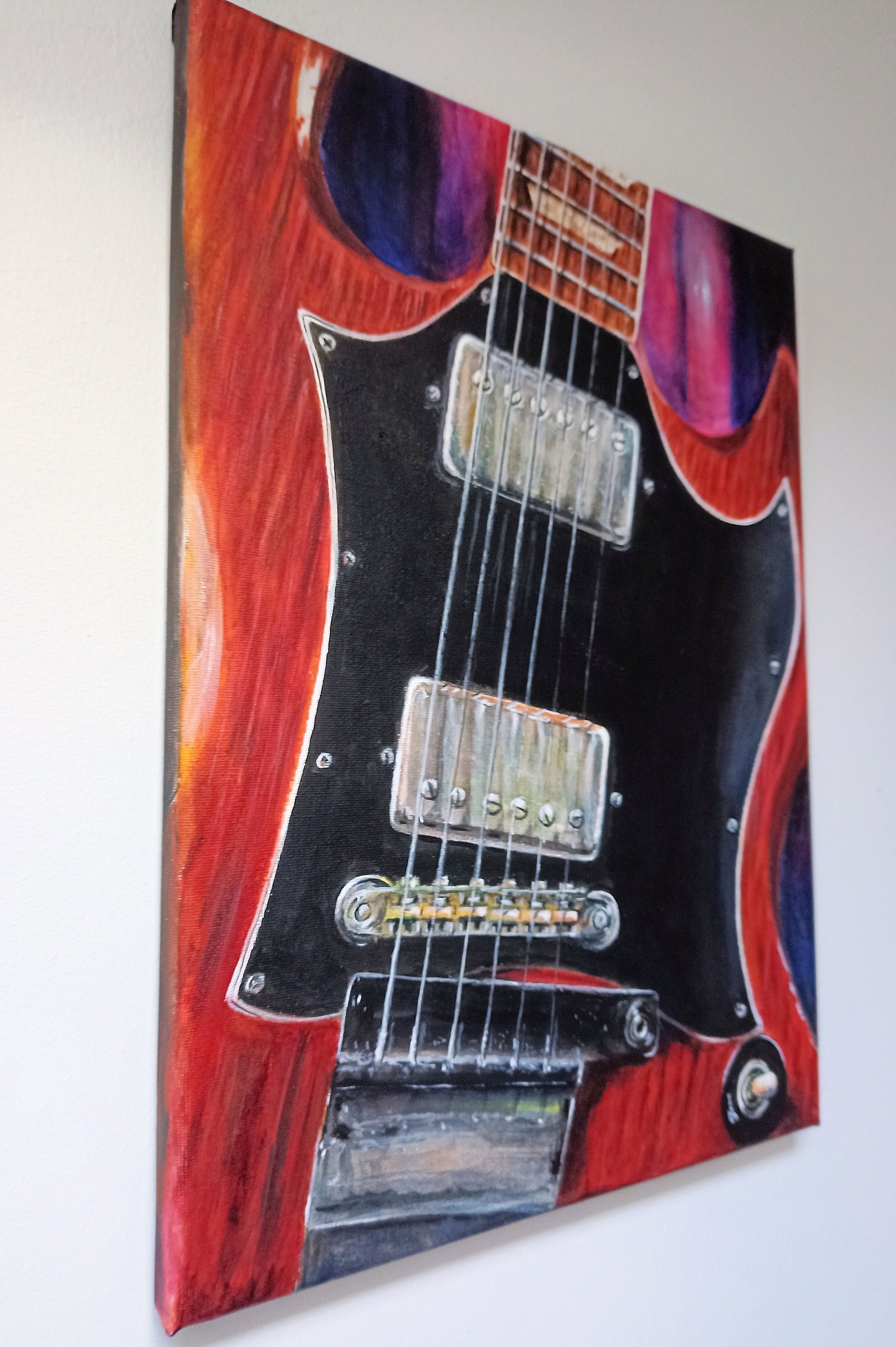 Original Guitar Art - Gibson SG Painting - Etsy