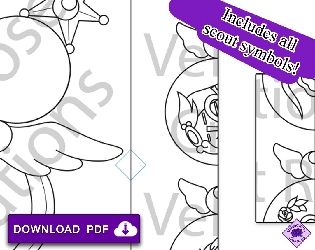 Printable 2D Sailor Scout Transformation Crystal Rod Blueprint for ...