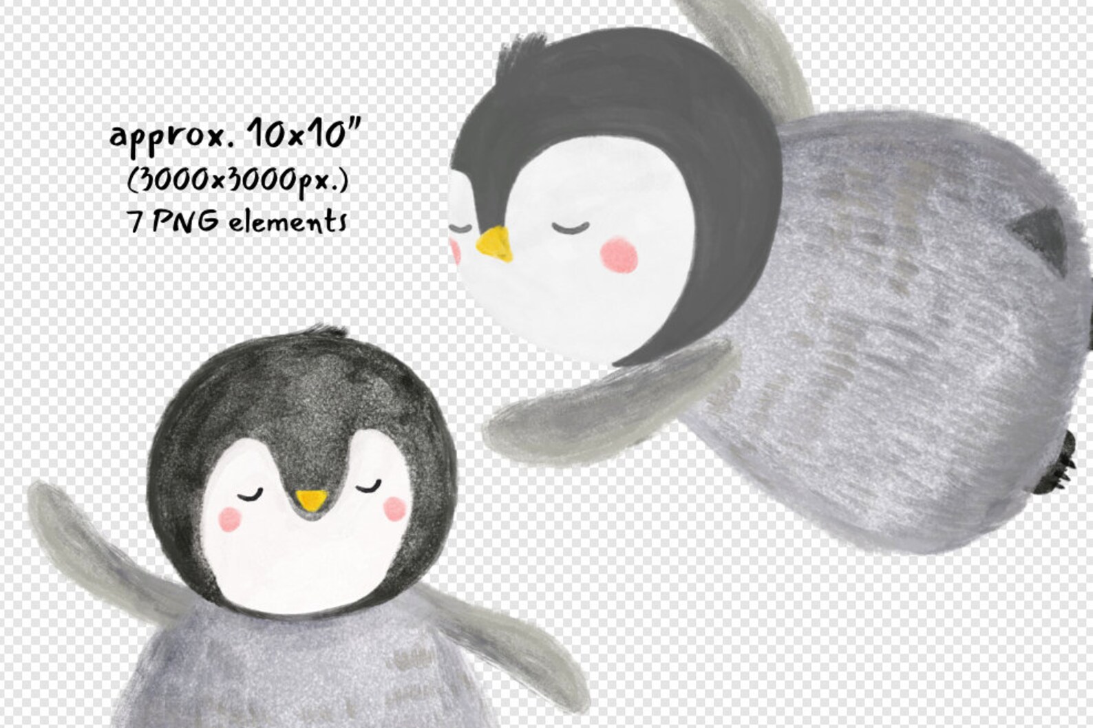 Digital Clip Art, Cute Penguins Clipart (instant Download, PNG File ...