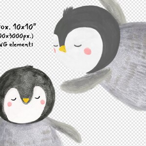 Digital Clip Art, Cute Penguins Clipart (instant Download, PNG File ...