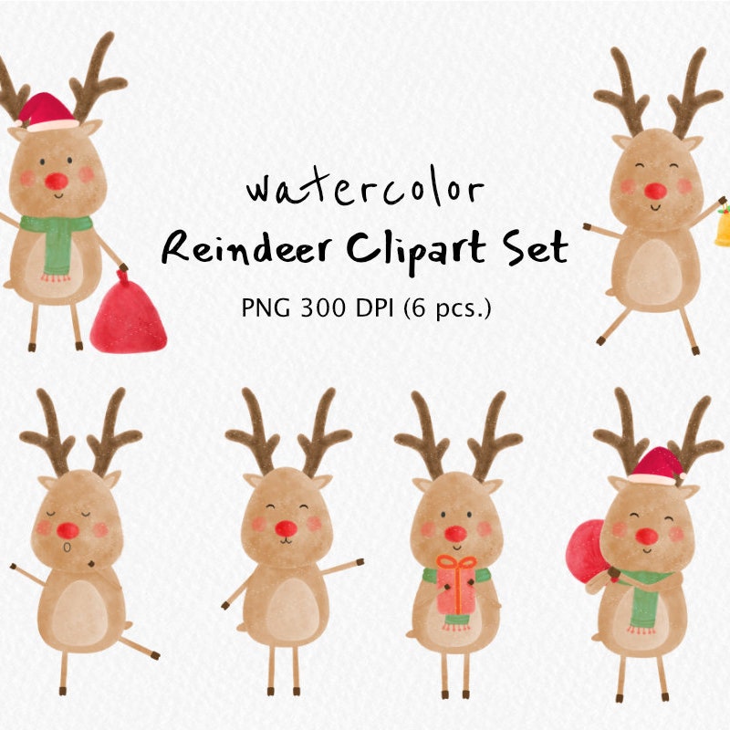 Reindeer Clip Art - Etsy