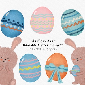 Watercolor Easter Bunny Clipart Set (digital Download) - Etsy