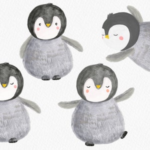 Digital Clip Art, Cute Penguins Clipart (instant Download, PNG File ...