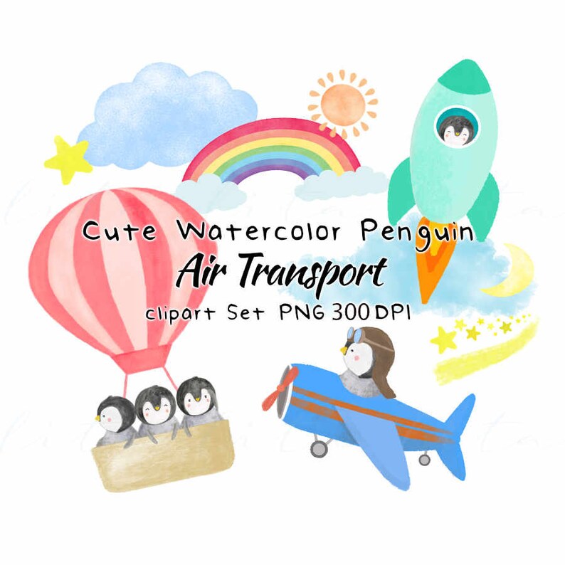 Air Transport Clipart Digital Clip Art Set Airplane | Etsy