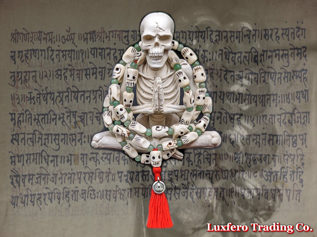 Bone Skull Kali Money Magic Mundamala 54 Count 12mm Bone Skulls With ...