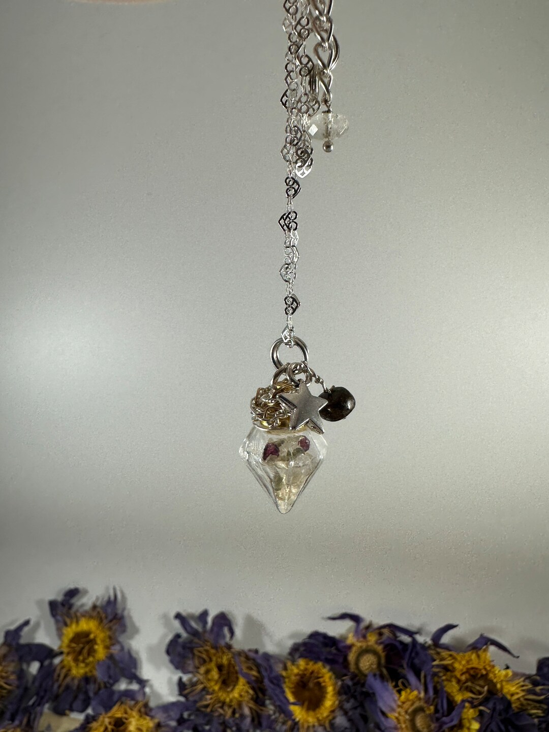 Multi Tektite & Gemstone Filled Wish Bottle Pendant Celestial NWA ...