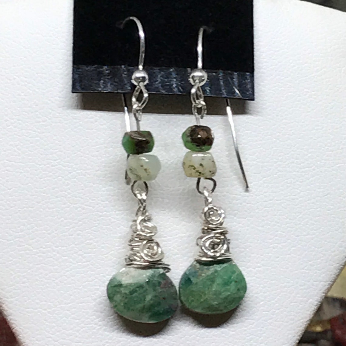 Ancient Egyptian style Ruby in zoisite and emerald earrings in | Etsy