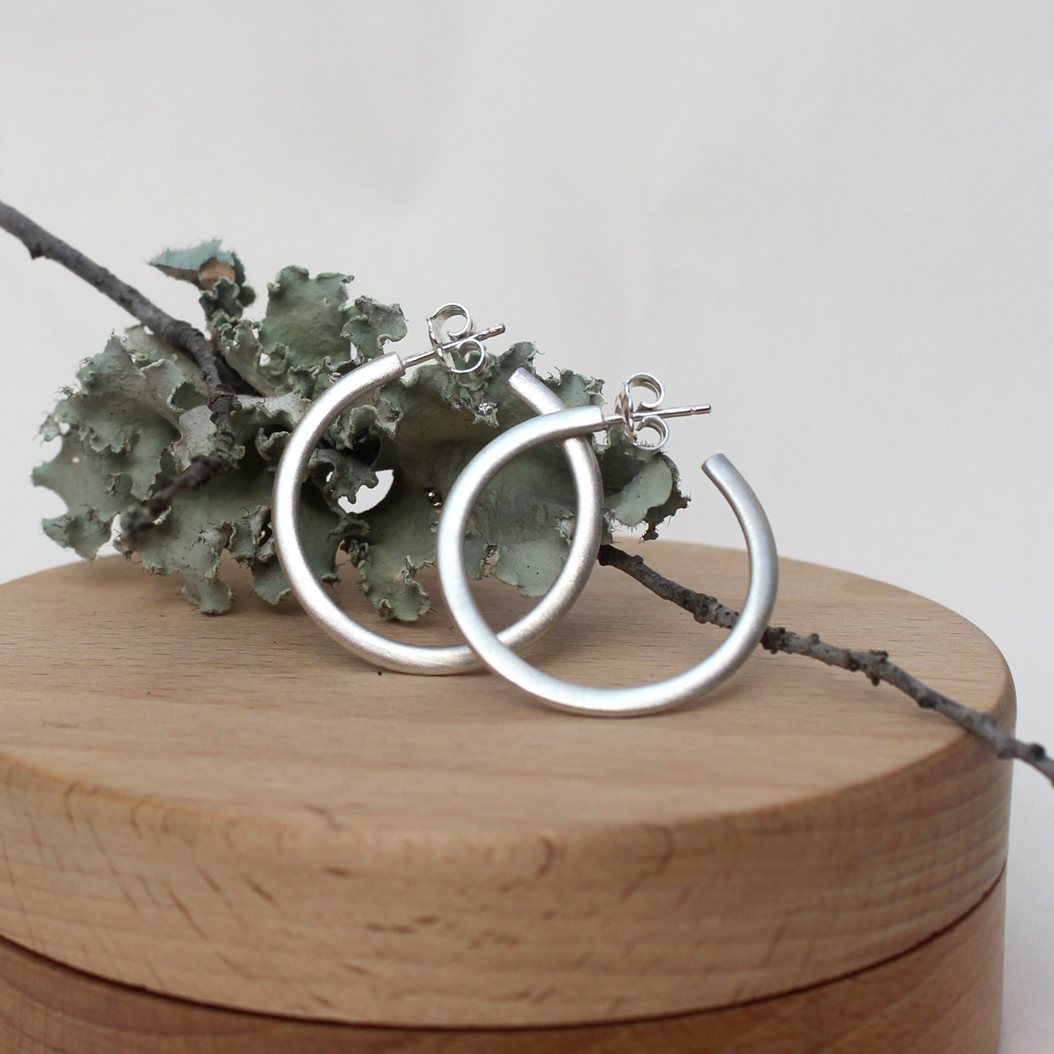 Artisan Crafted Sterling Silver Hoop Earrings Medium Size Essential ...