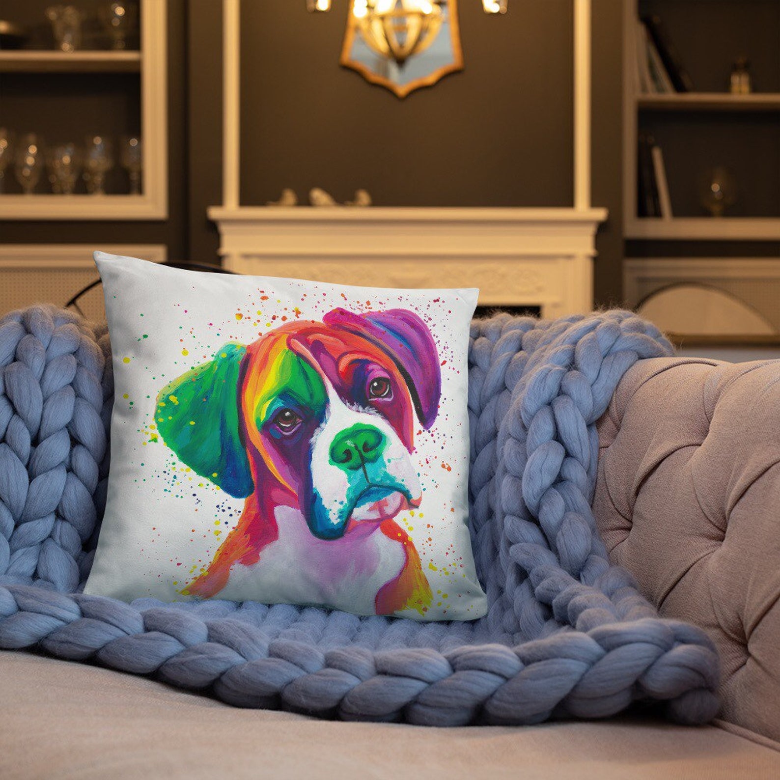 Rainbow Boxer Pillow Cute Throw Pillow Boxer Lover Gift Dog - Etsy
