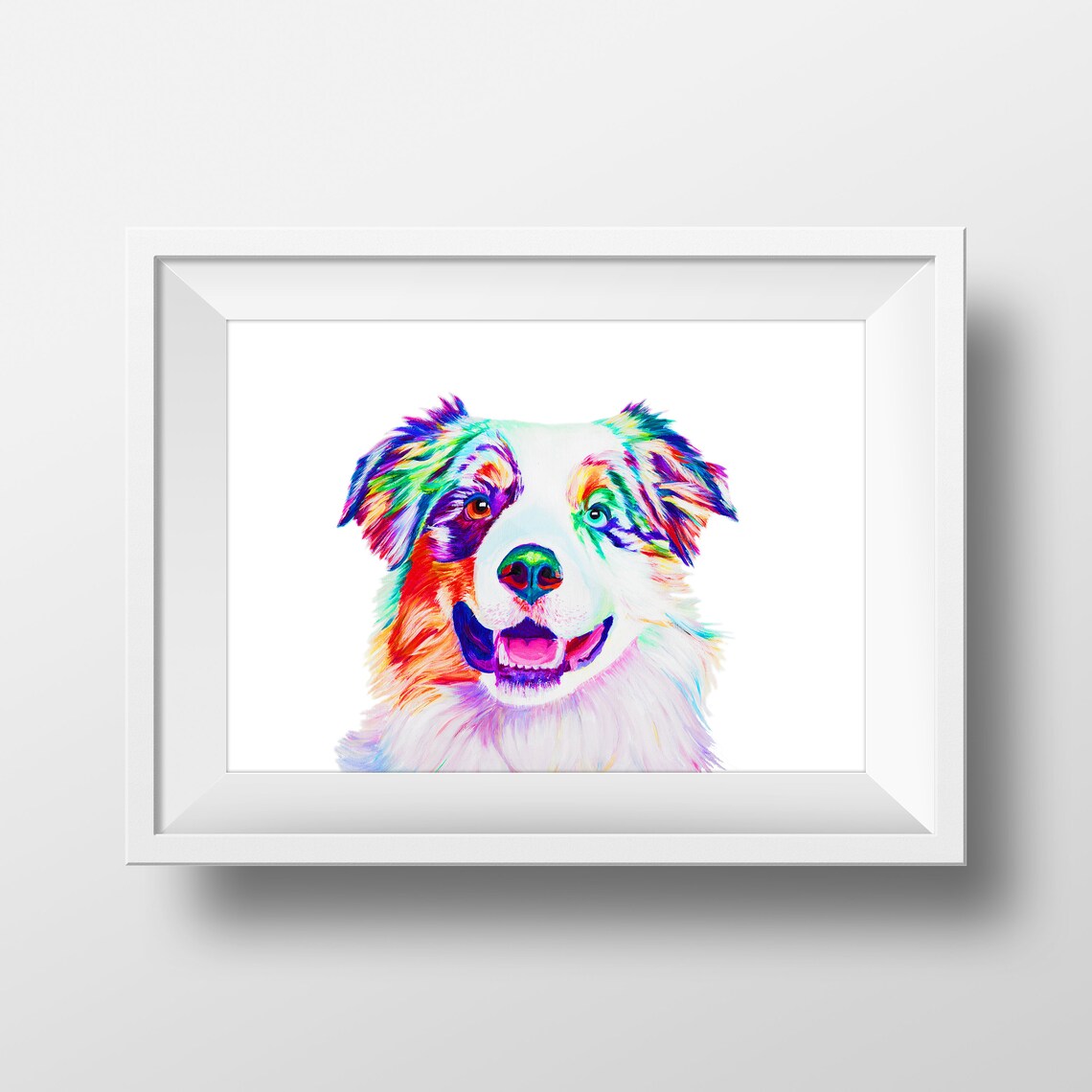 Colorful Aussie Print Australian Shepherd Mini Aussie | Etsy
