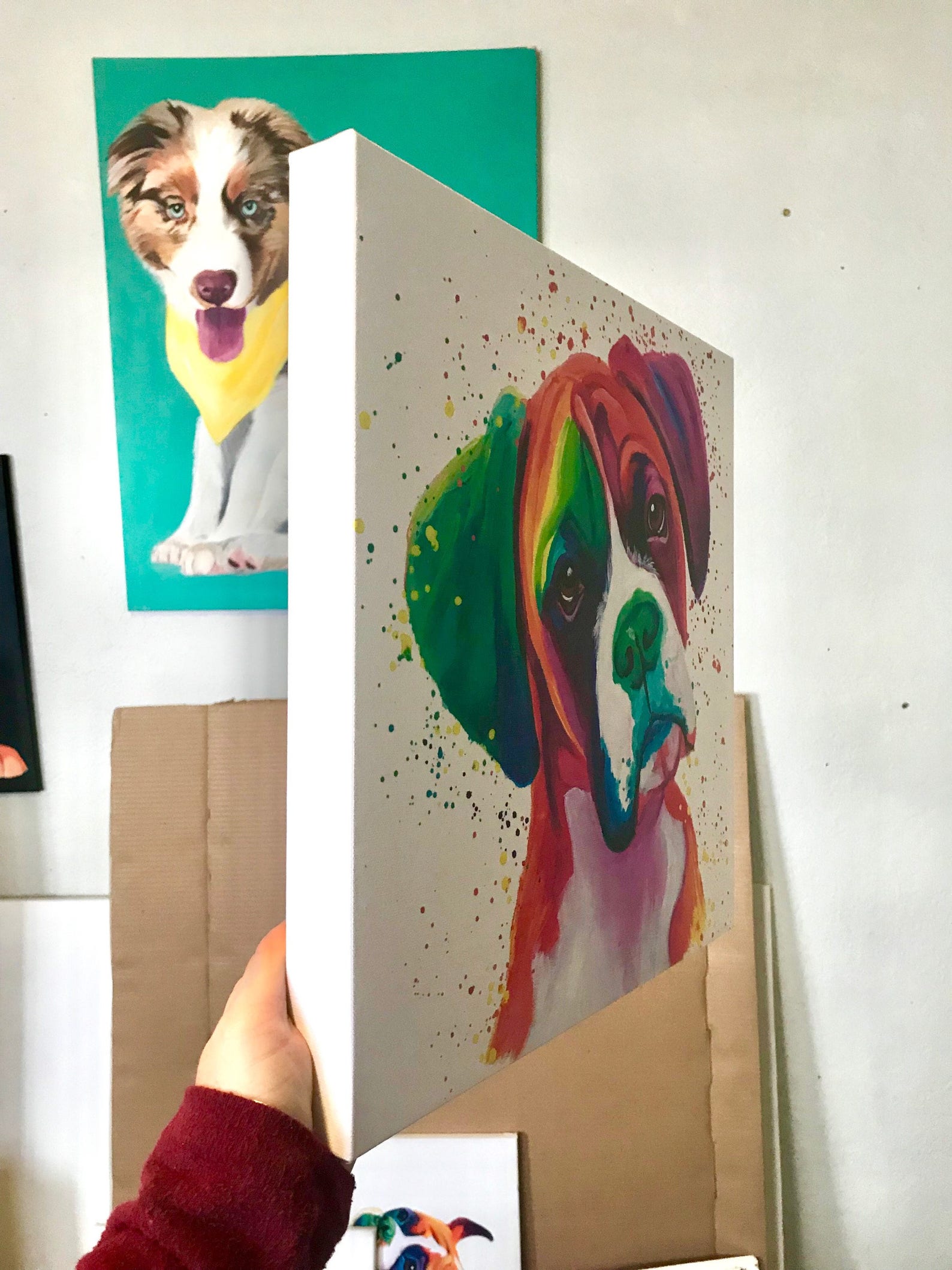 Rainbow Boxer Canvas Print Boxer Dog Boxer Dog Gifts | Etsy