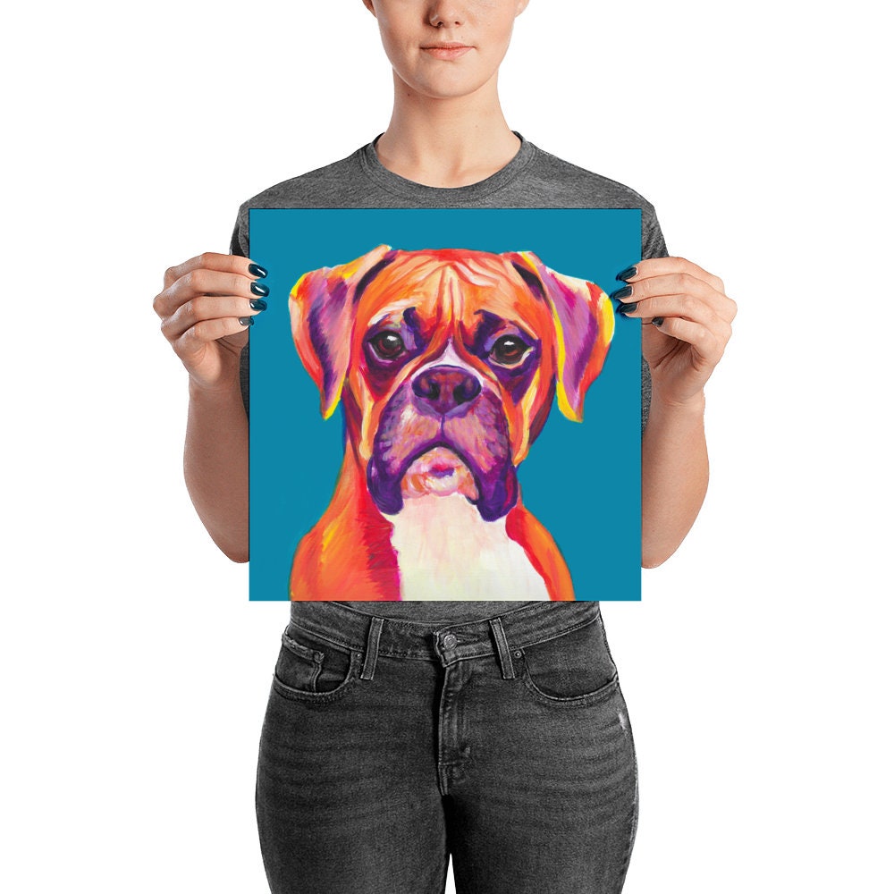 Boxer Dog Print Boxer Art Print Bedroom Decor Housewarming - Etsy