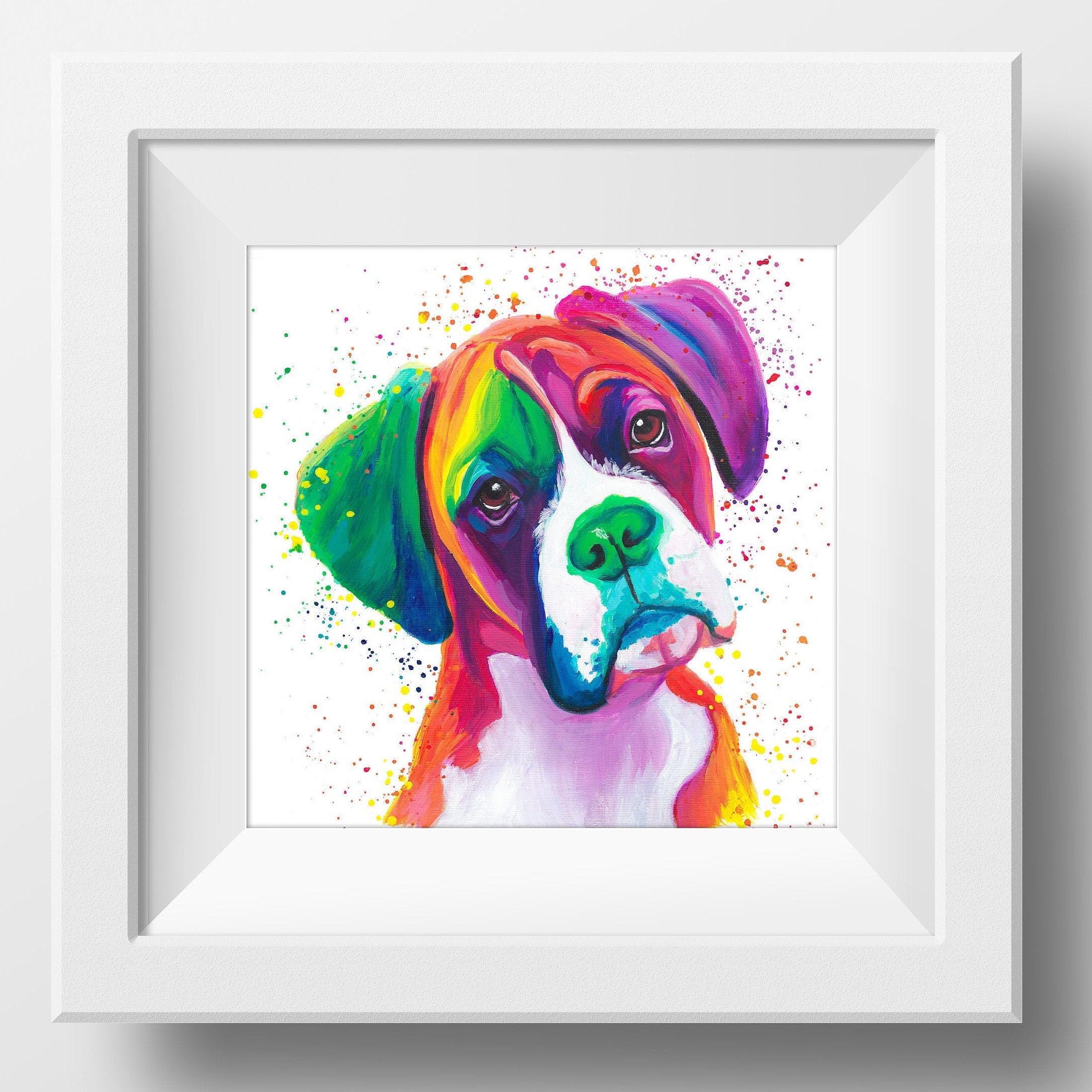 Rainbow Boxer Print Boxer Print Boxer Dog Print Boxer | Etsy