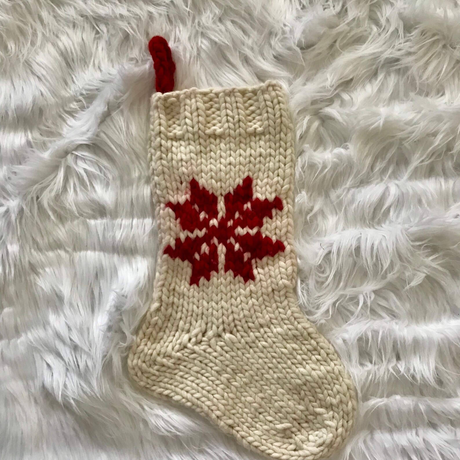 Super Chunky Snowflake Christmas Stocking PDF Pattern - Etsy