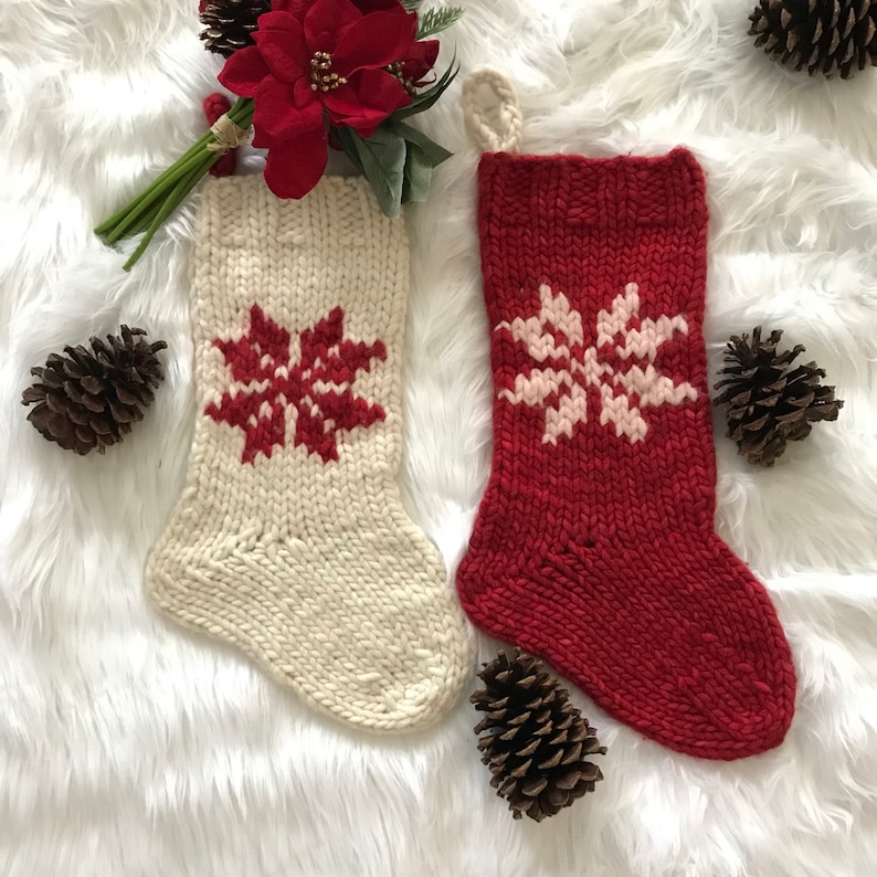 Super Chunky Snowflake Christmas Stocking PDF Pattern - Etsy