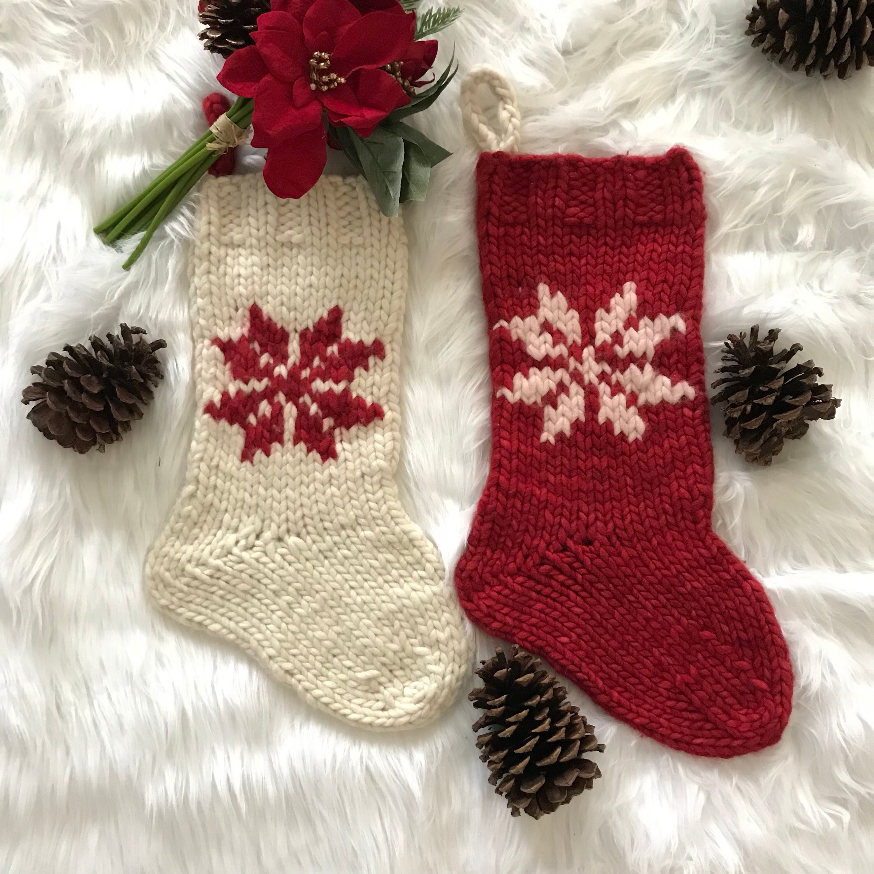 Super Chunky Snowflake Christmas Stocking PDF Pattern - Etsy