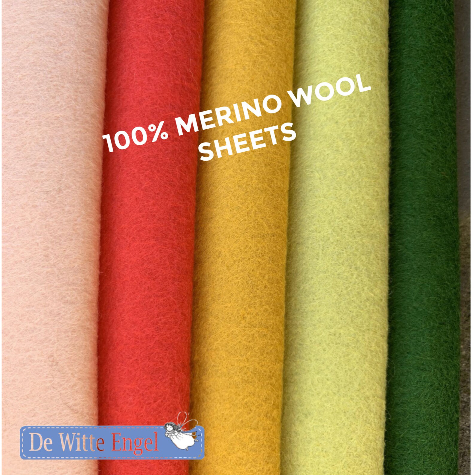 100% Wool Felt Sheets Pack of 5 / De Witte Engel Wool Felt / - Etsy