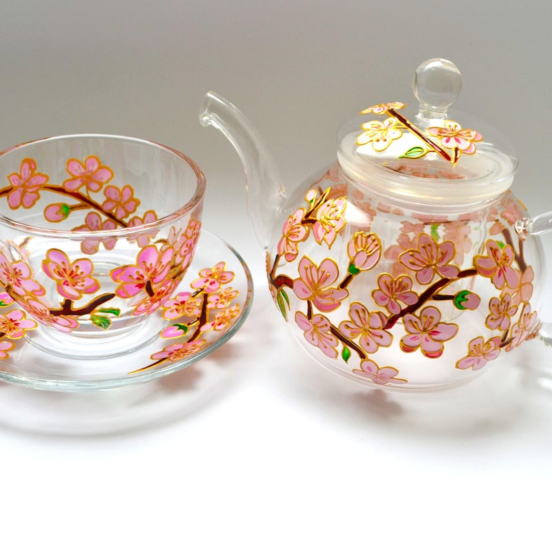 Hand Painted Tea Set - Etsy