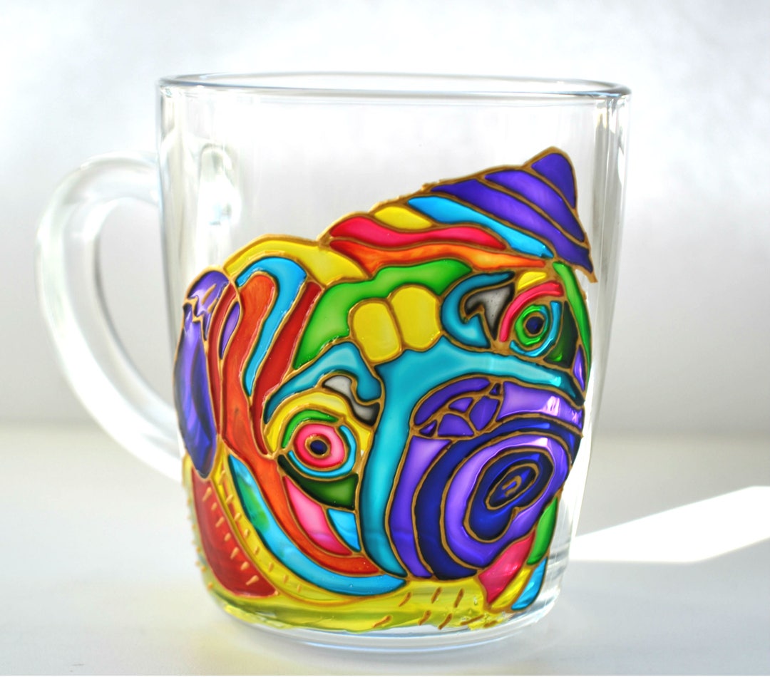 Pug Mug Hand Painted Mug - Etsy