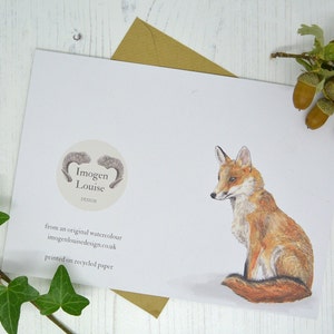 A6 Fox Watercolour Greetings Card, Blank Card, Animal Wildlife Print ...