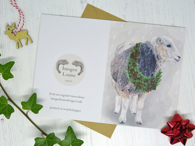 Herdwick Sheep Christmas Card, Blank A6 Greetings Card, Animal ...