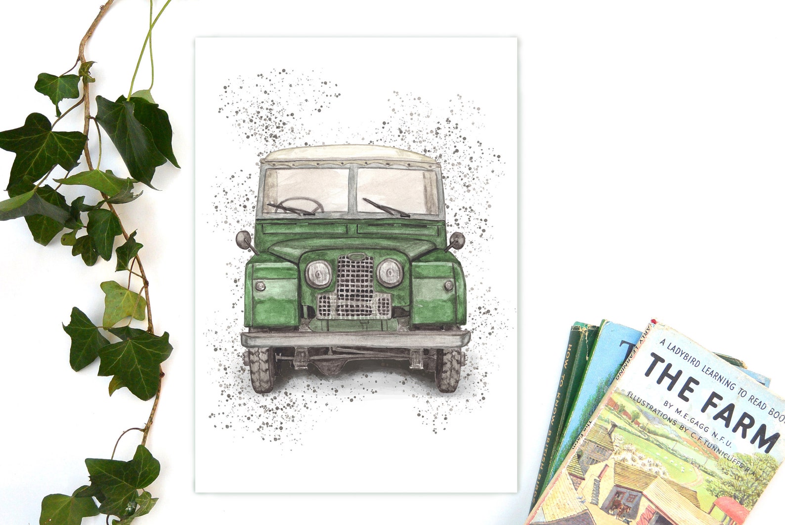 Series 1 Land Rover A4 Print, Classic Car Watercolour Illustration ...