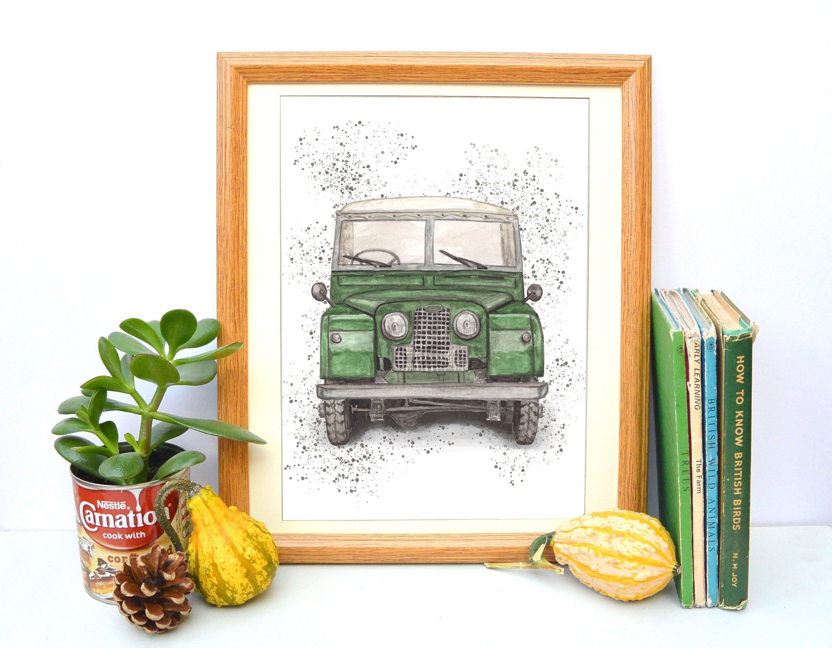 Series 1 Land Rover A4 Print, Classic Car Watercolour Illustration ...