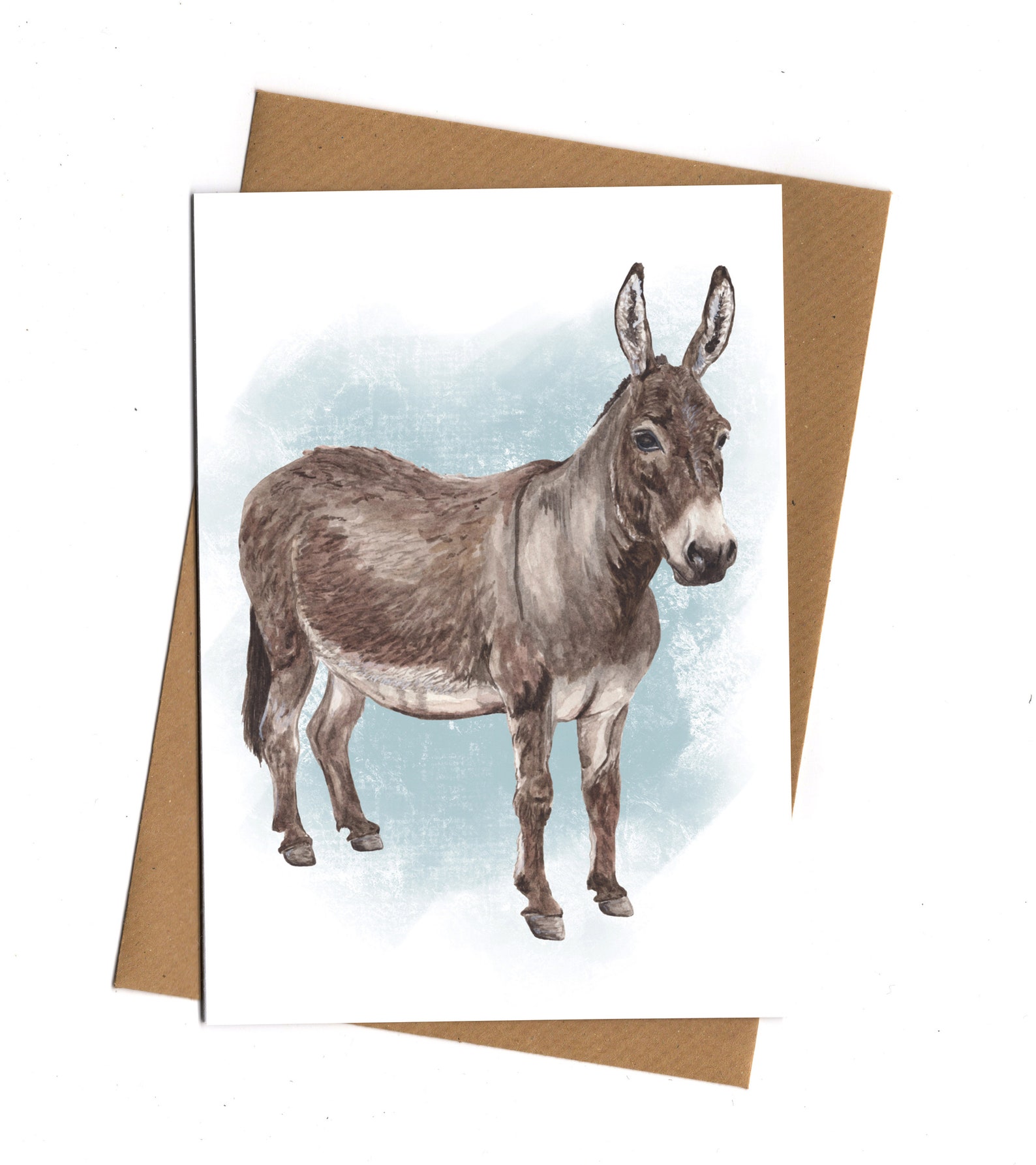 A6 Donkey Greeting Card Blank Cards Animal Watercolour - Etsy