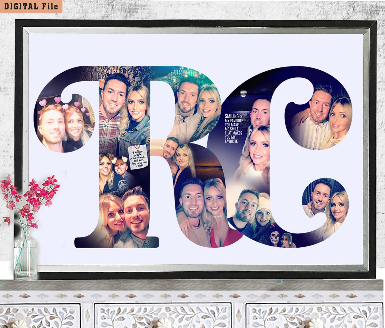 Photo Collage Letter Photo Collage Photo Gift Personalised - Etsy